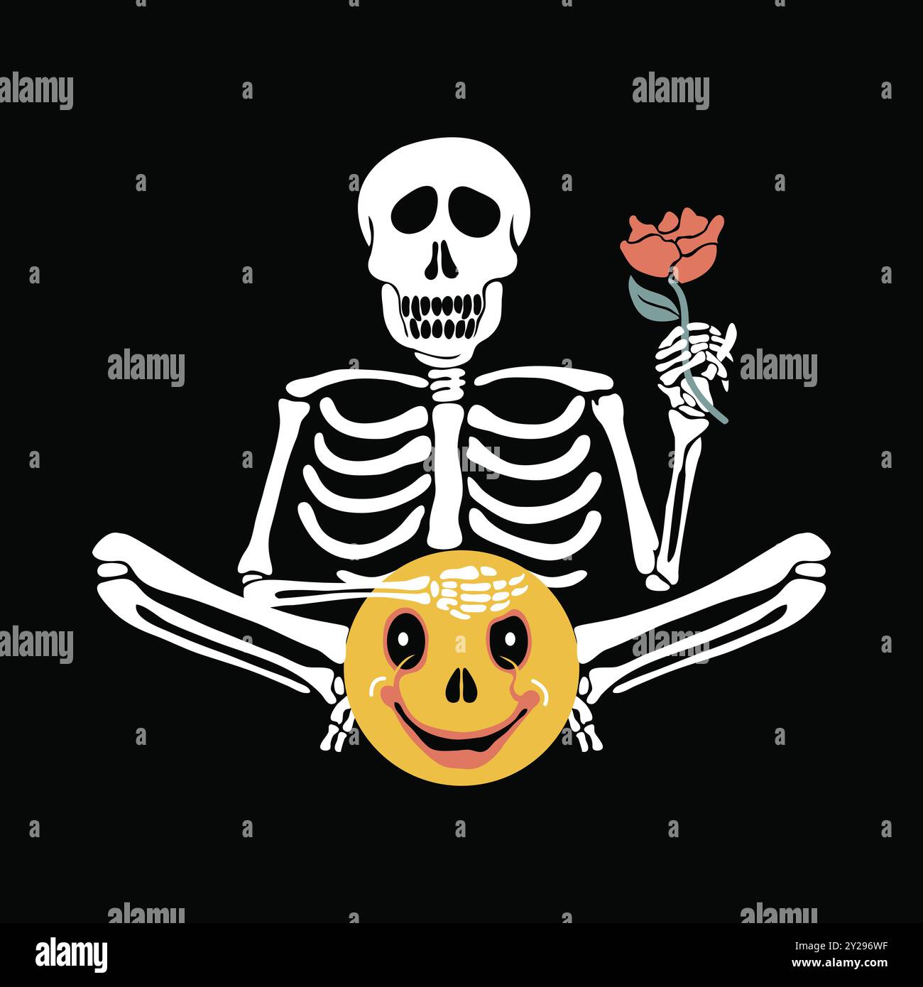 Vector skeleton in yoga meditation. Three separate parts (skeleton ...