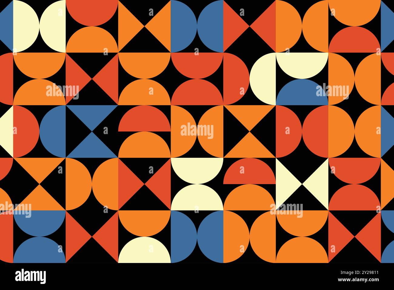 Abstract geometric backgrounds blend semicircles and triangles, with a ...