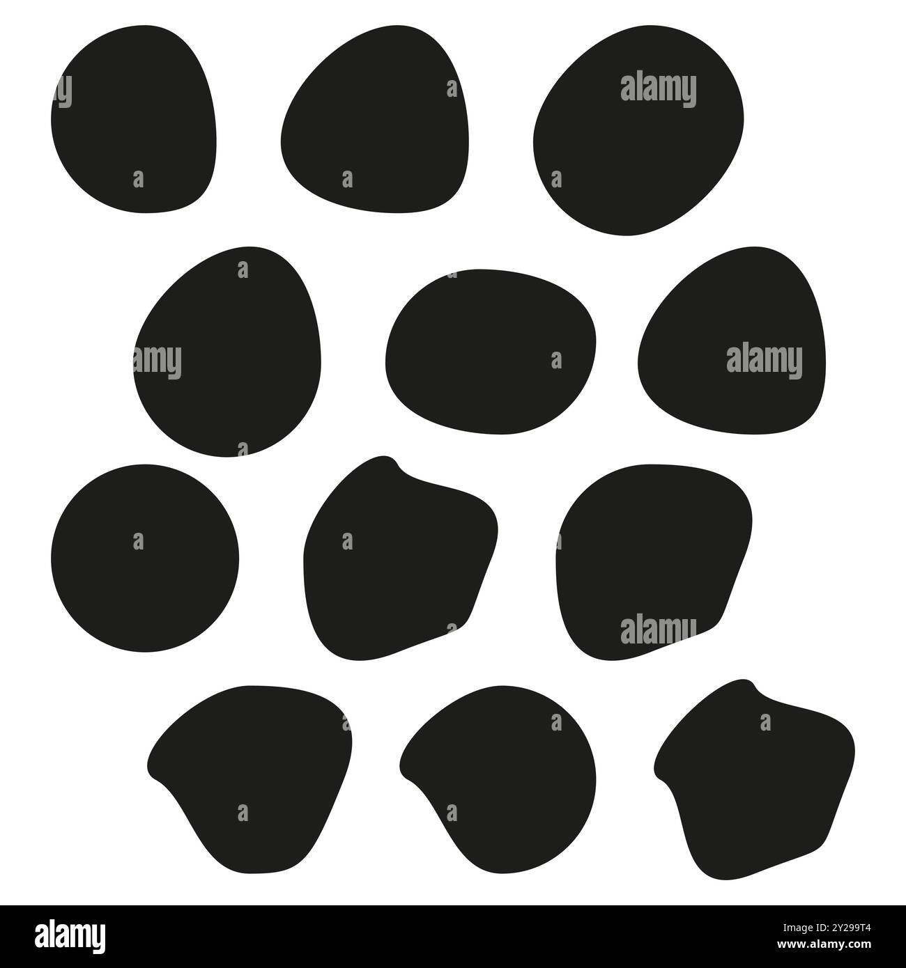 Abstract pebble shapes. Organic stone pattern. Minimalist vector design ...