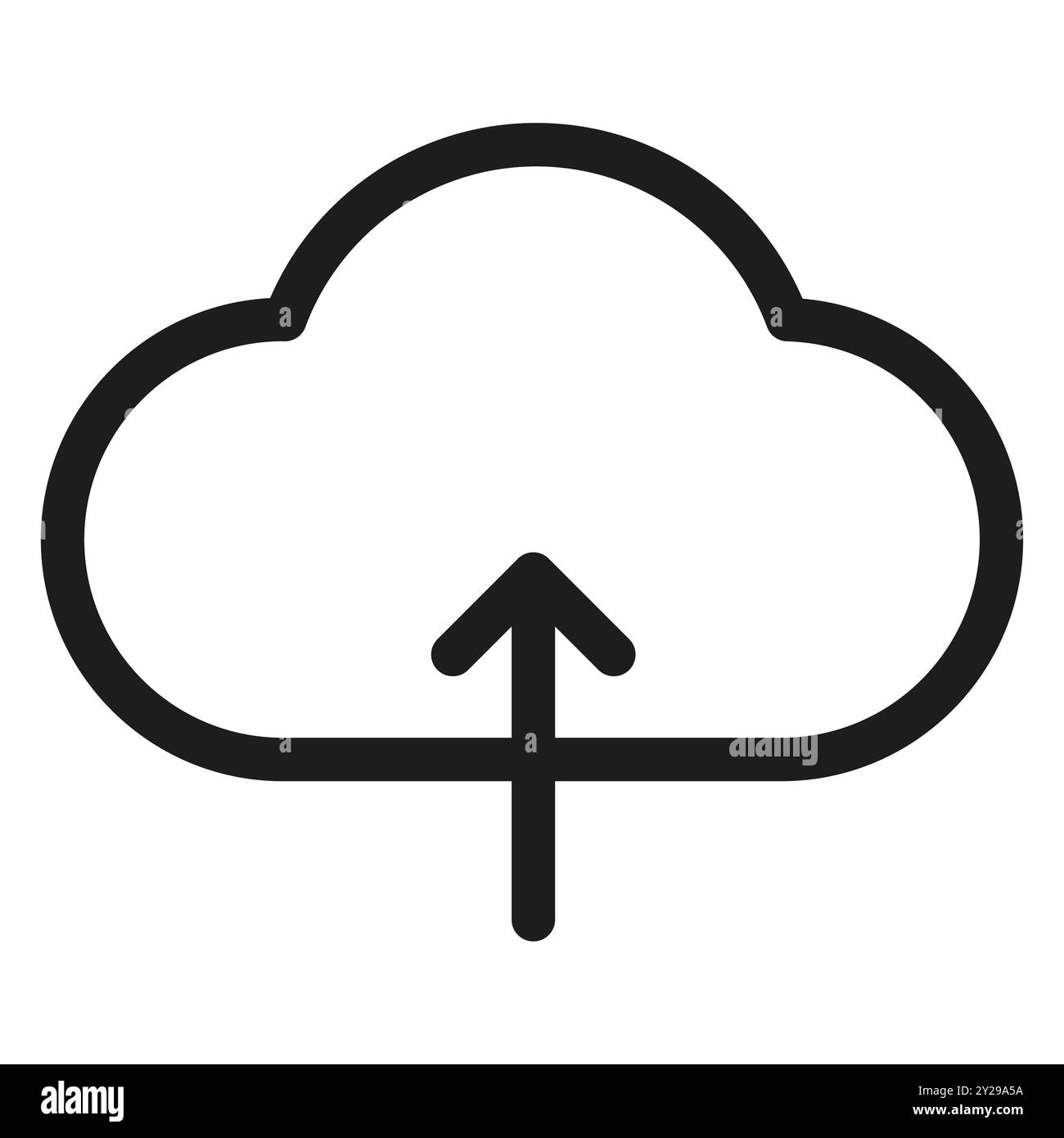 Cloud upload icon. Simple cloud with arrow. Minimalist file transfer symbol. Vector illustration ...