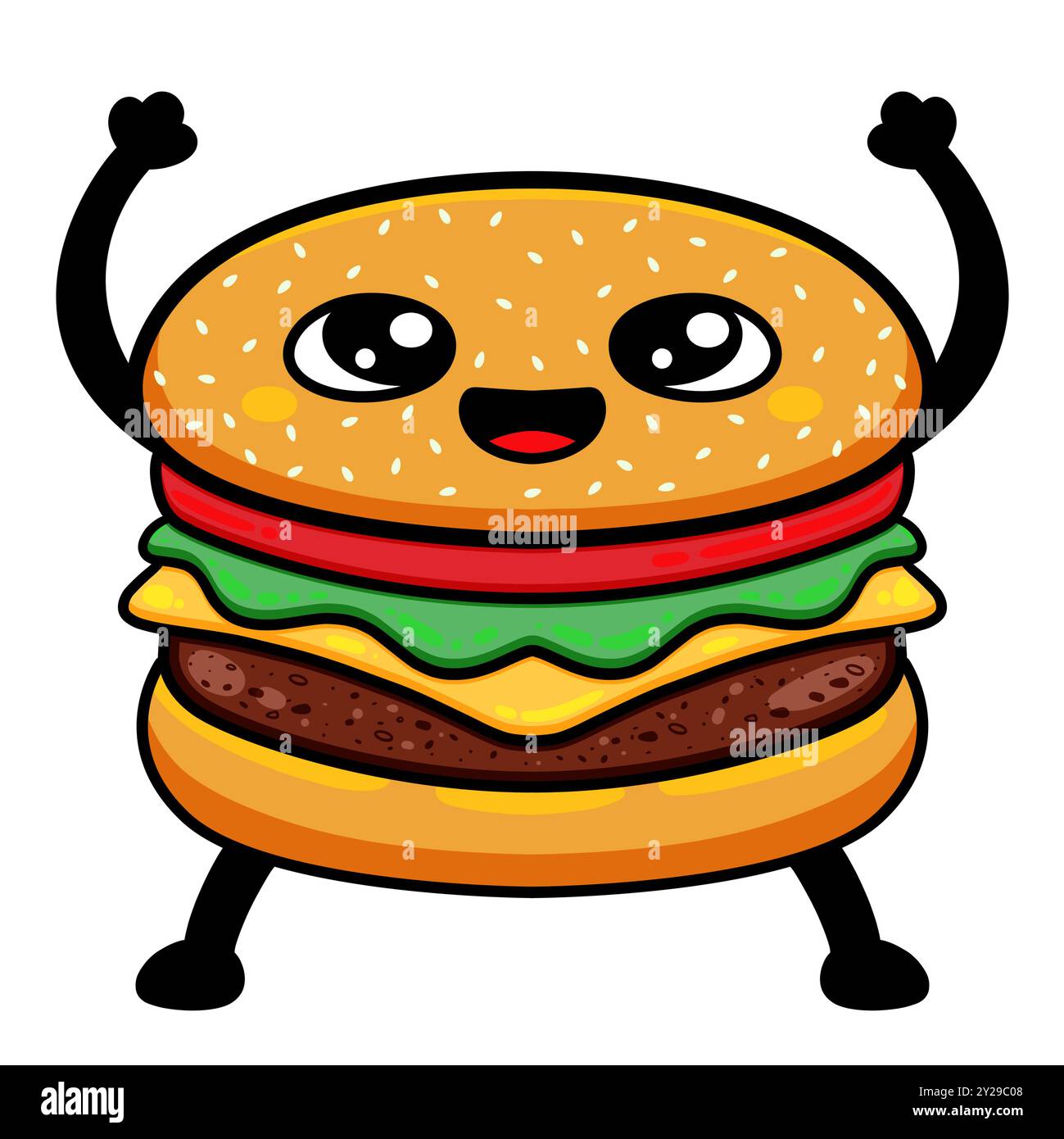 Kawaii hamburger illustration Cut Out Stock Images & Pictures - Alamy