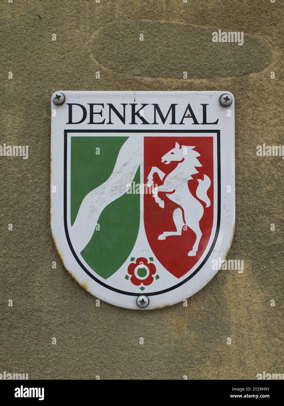 Shield Monument with coat of arms of North Rhine-Westphalia, Cologne ...