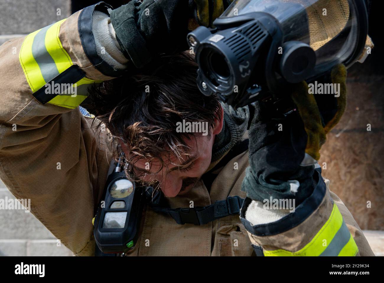 Airmen from the 419th Civil Engineering Squadron Fire Flight conduct ...