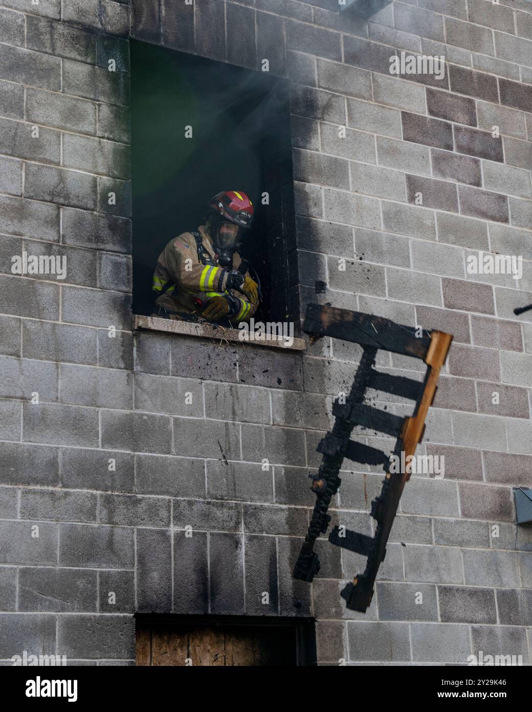 Airmen from the 419th Civil Engineering Squadron Fire Flight conduct ...