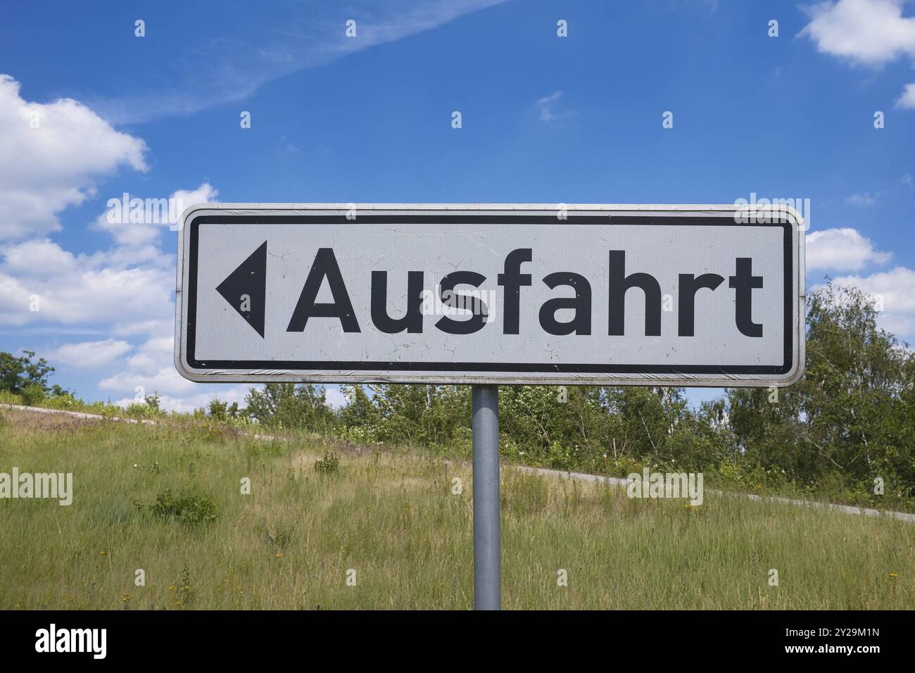 Traffic sign exit, Duisburg, Germany, Europe Stock Photo - Alamy