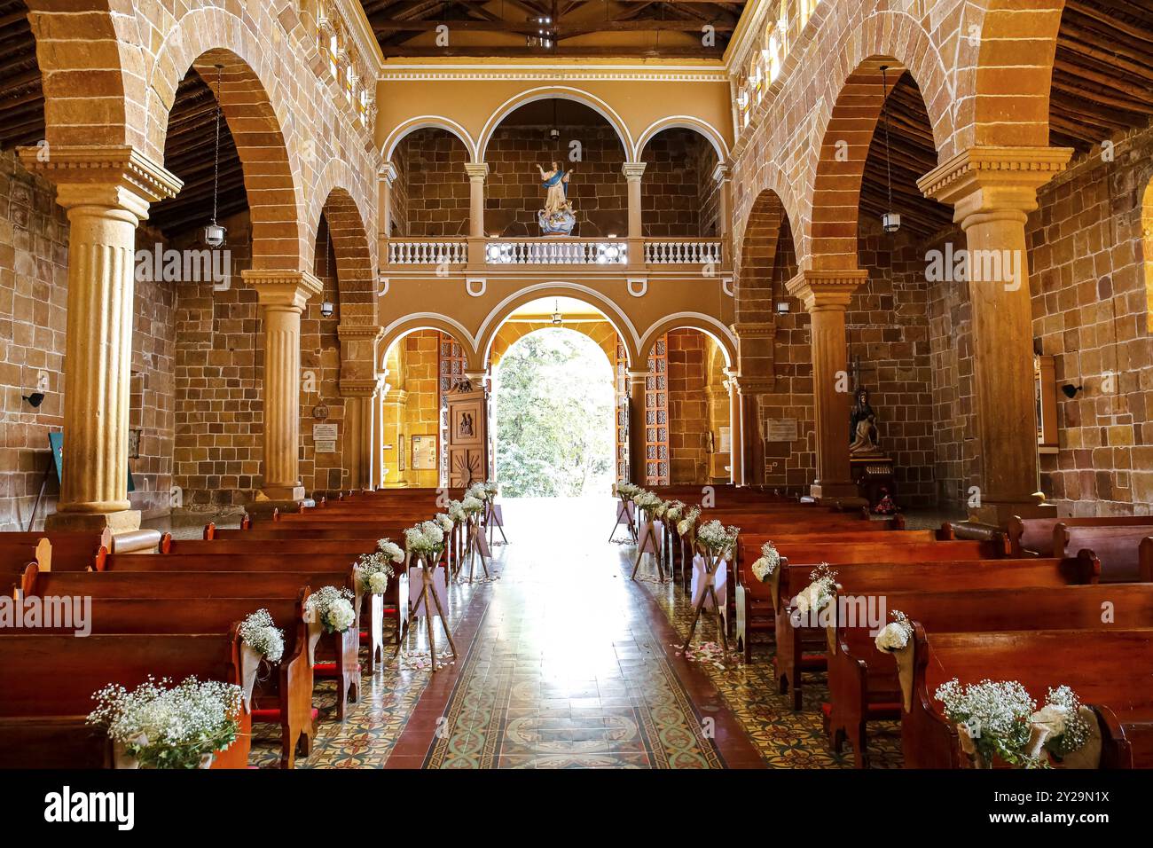 Interior colonial Cathedral of the Immaculate Conception, light is ...