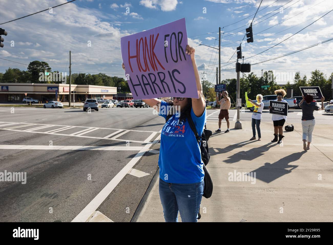 Lawrenceville, GA / USA - September 5, 2024: Democratic party activists ...