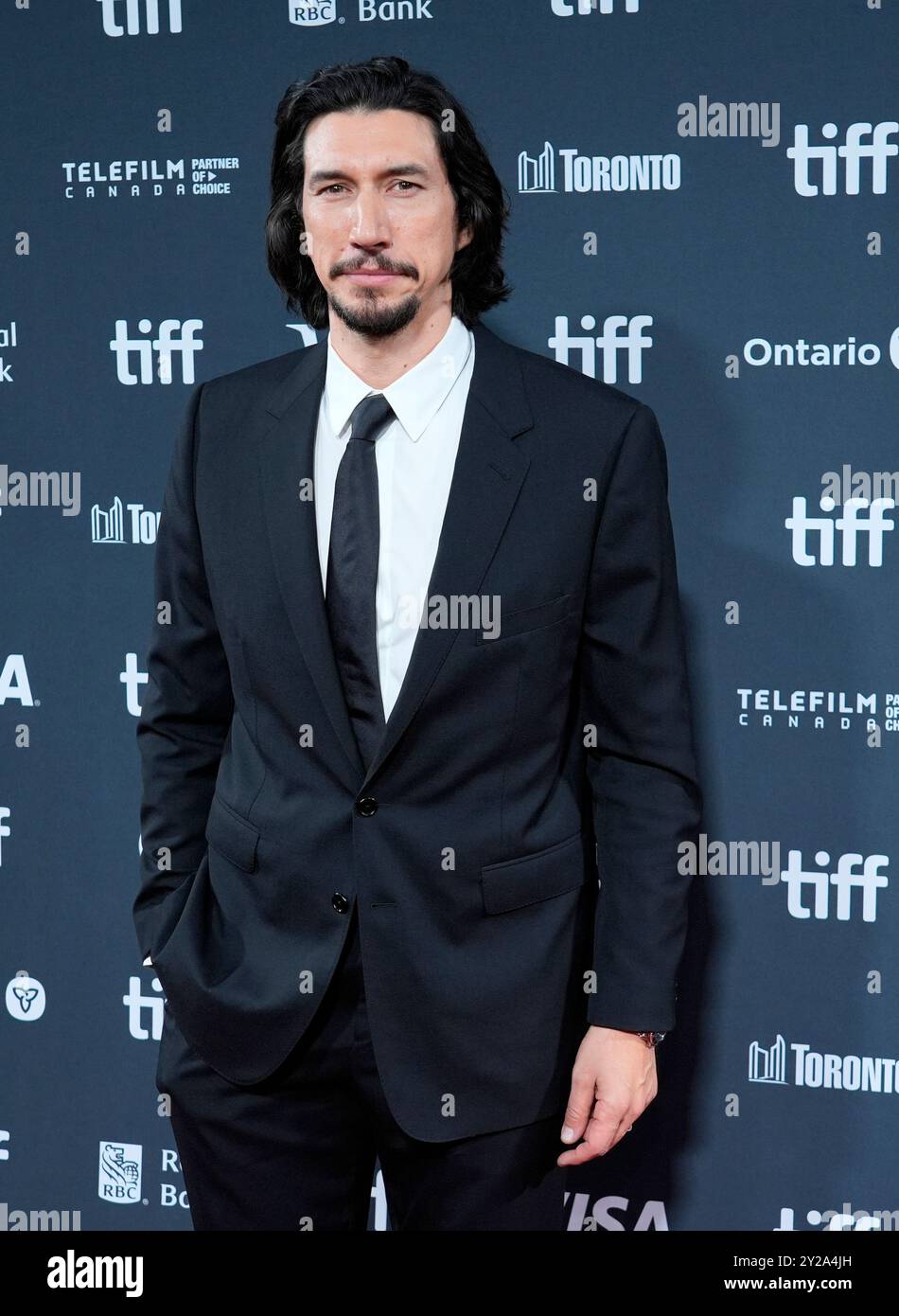 Adam Driver poses at the premiere of the film "Megalopolis" at Roy ...