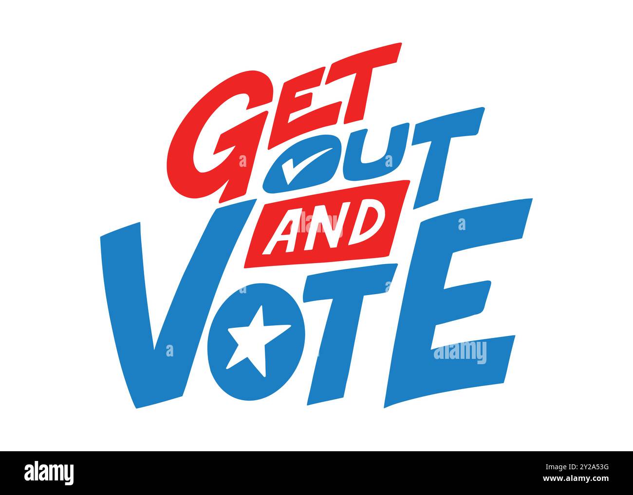 Get out and Vote hand lettering. Vector illustrative lettering Stock ...