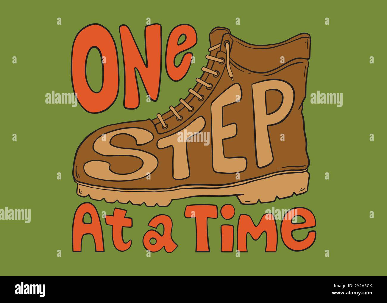 One step at a time. Vector illustrative lettering Stock Vector Image ...