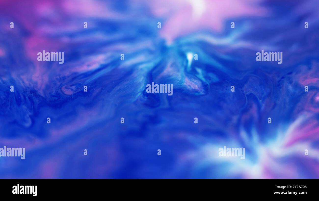 Paint splatter. Acrylic splash. Defocused blue pink color particles ...