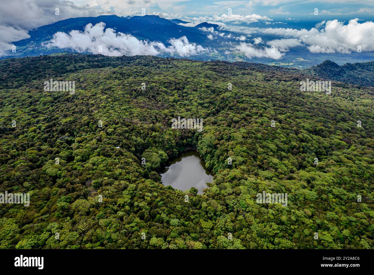 Beautiful aerial view of the Barva Volcano in the Braulio Carrillo ...
