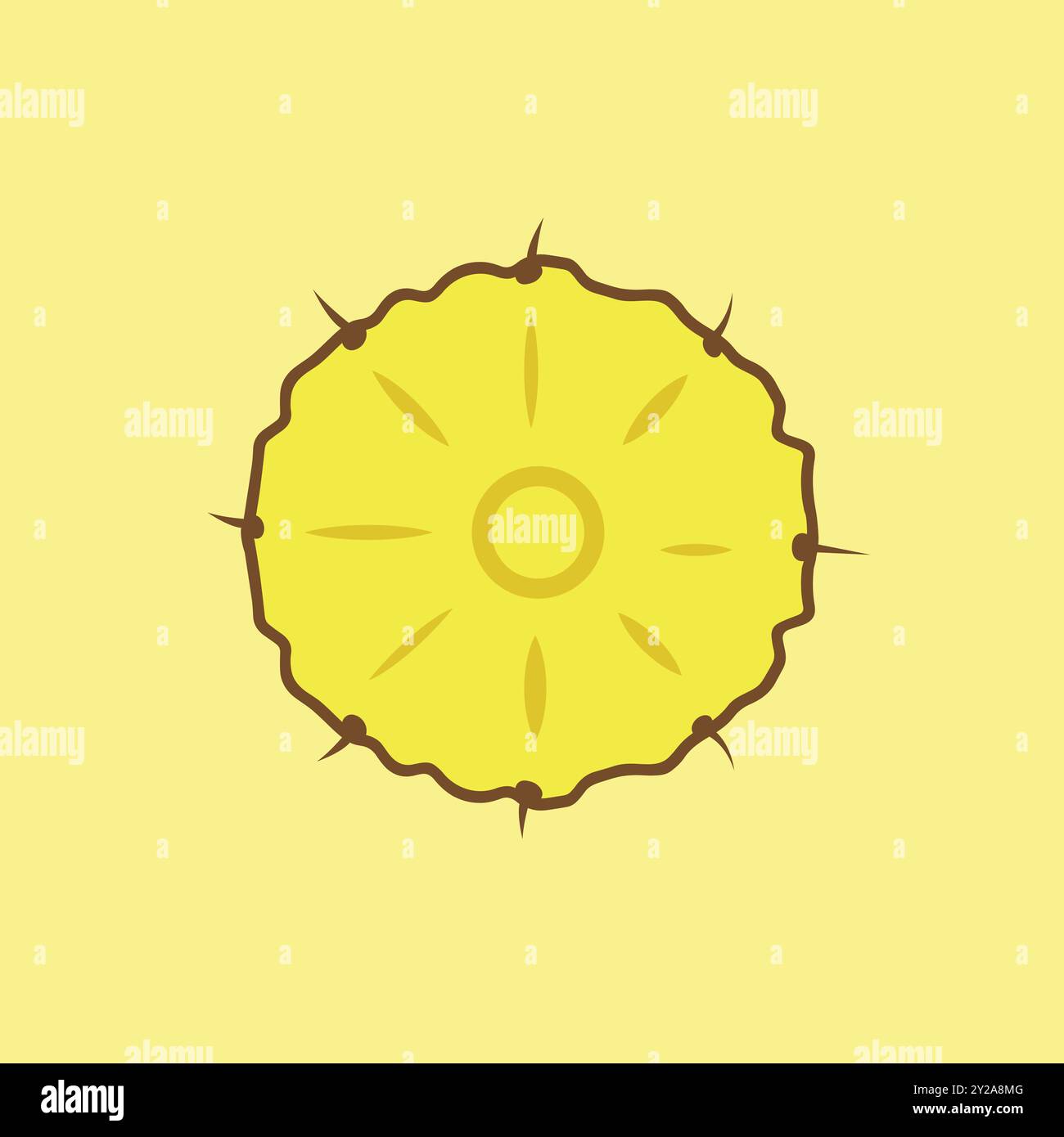 Vector illustration of pineapple ring isolated. Sliced tropical fruit ...
