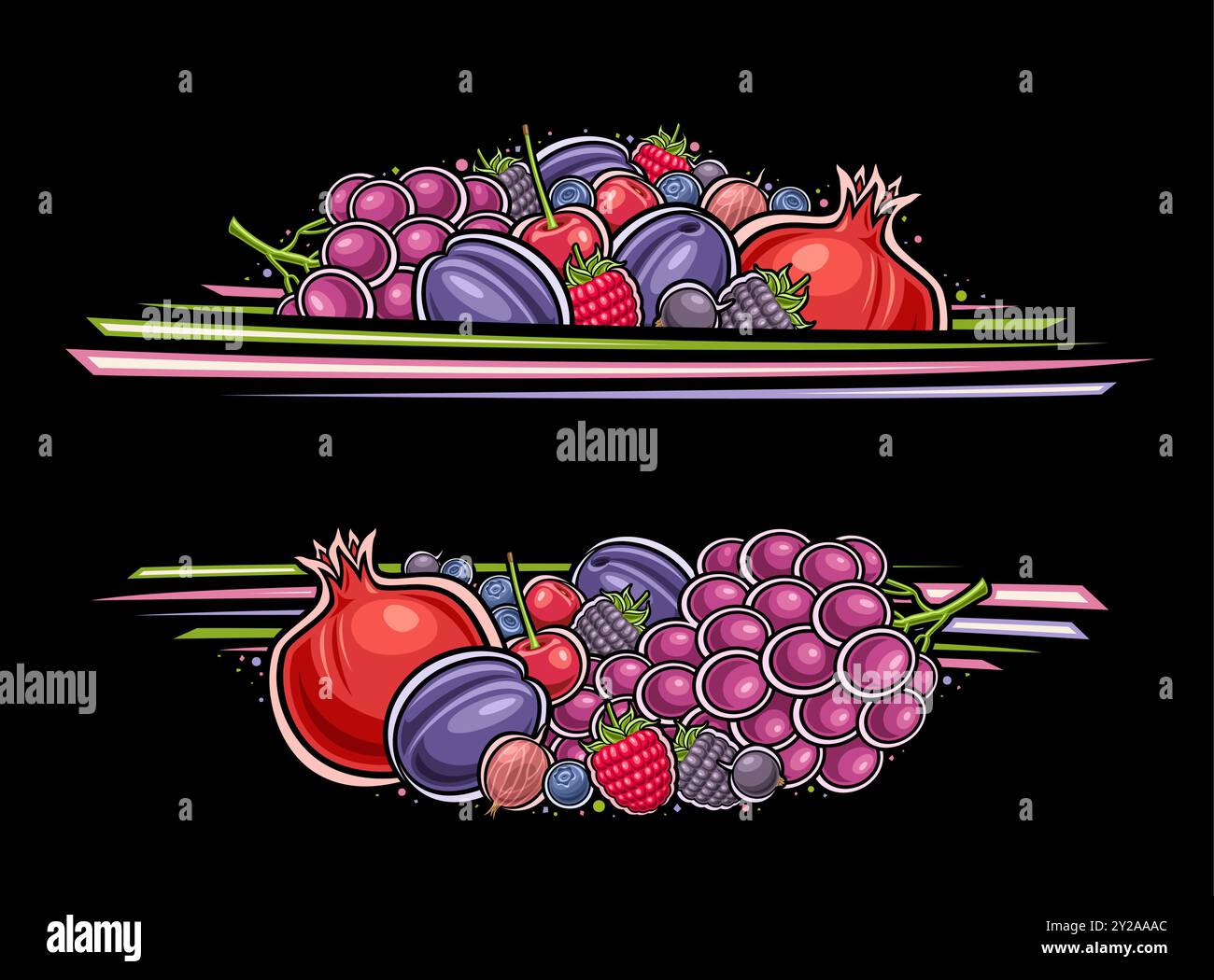 Vector Berry Border with copy space for ad text, decorative border with ...