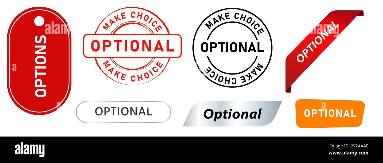 Optional stamp option make decision badge sign sticker make choice ...