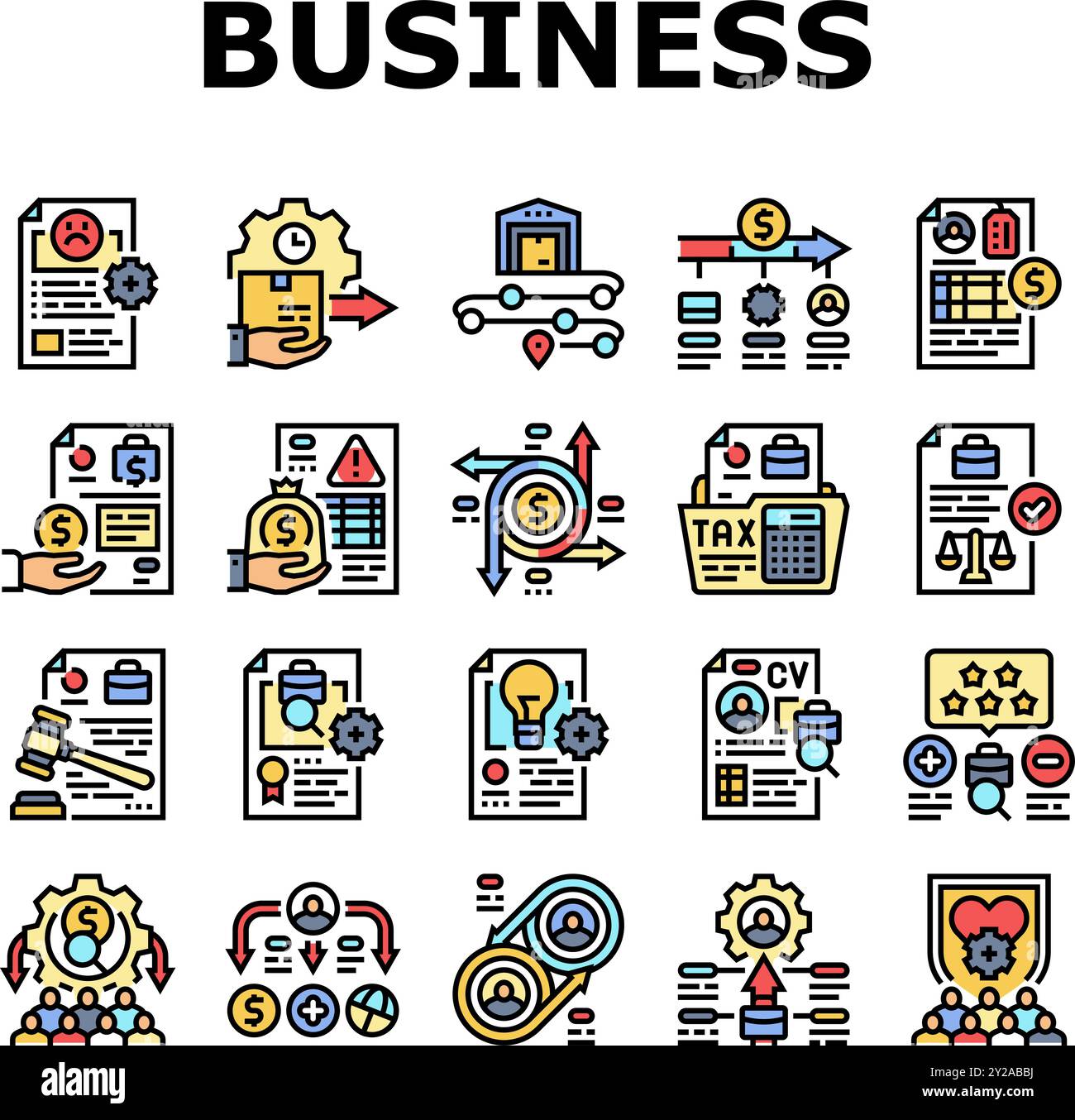 business process automation icons set vector Stock Vector Image & Art ...