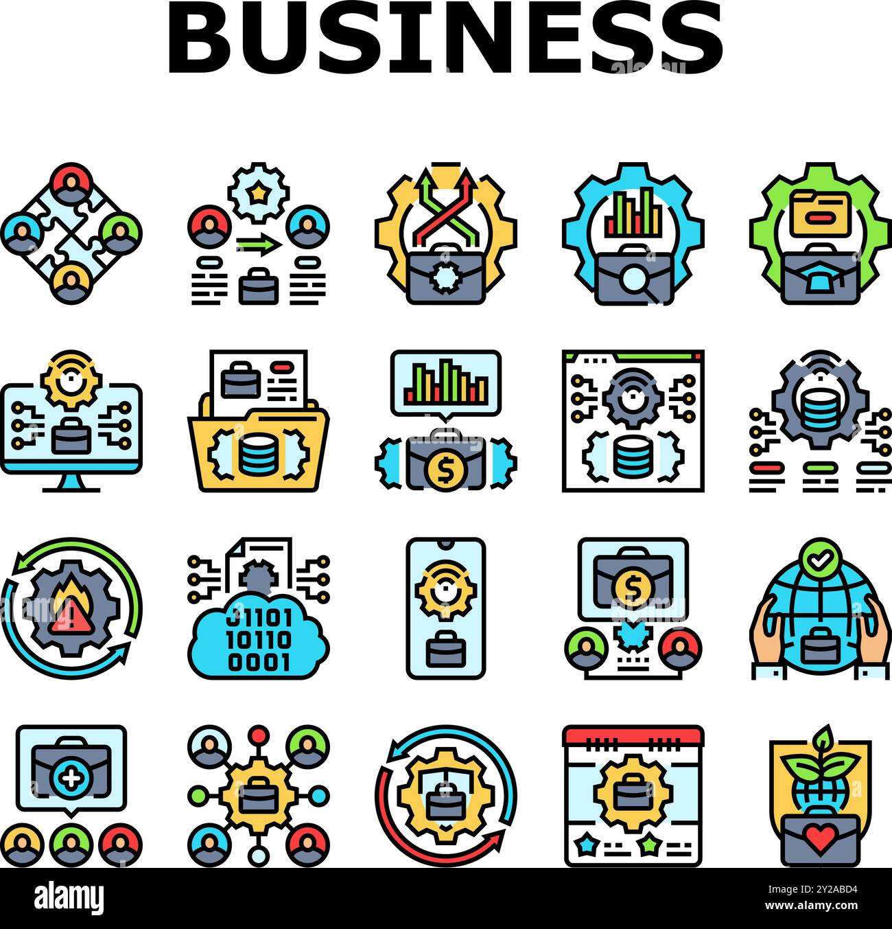 business process optimization icons set vector Stock Vector Image & Art ...