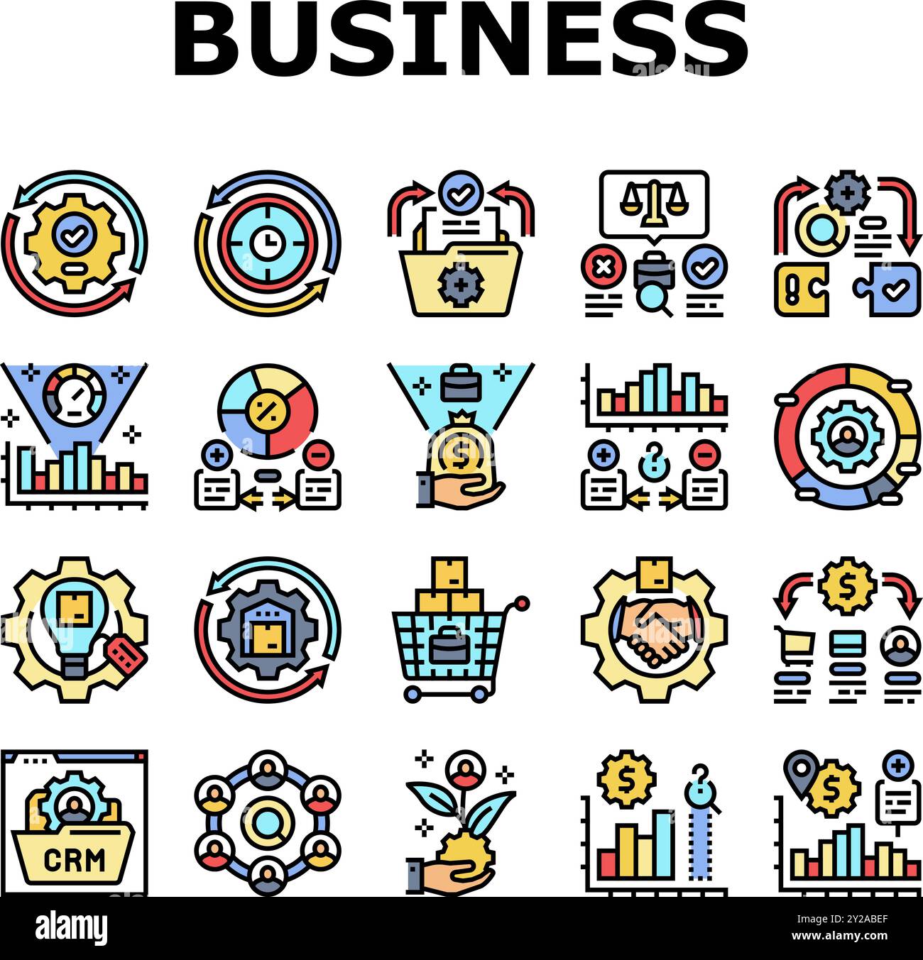 business process efficiency icons set vector Stock Vector Image & Art ...