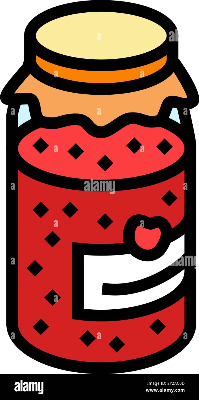making homemade jam autumn color icon vector illustration Stock Vector ...