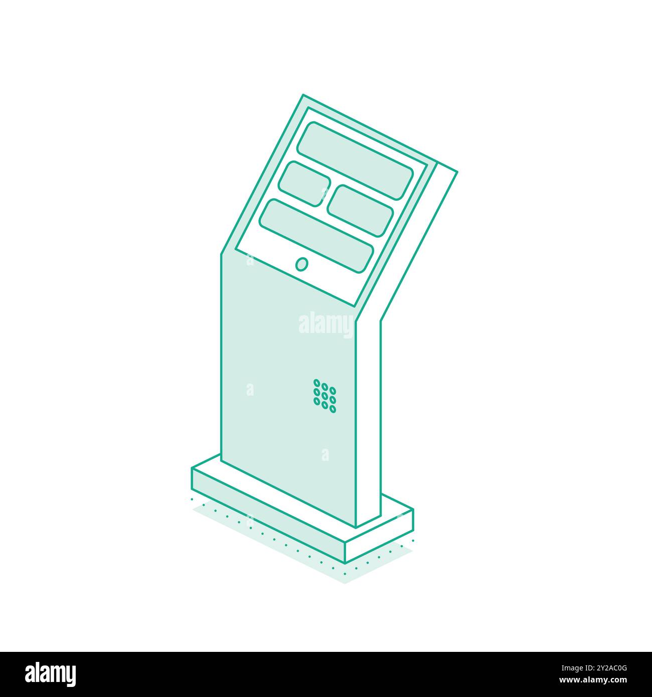 Isometric subway or train station interactive terminal isolated on ...