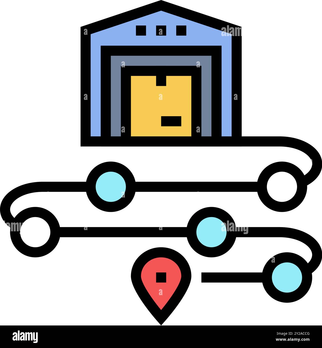order fulfillment business process color icon vector illustration Stock ...