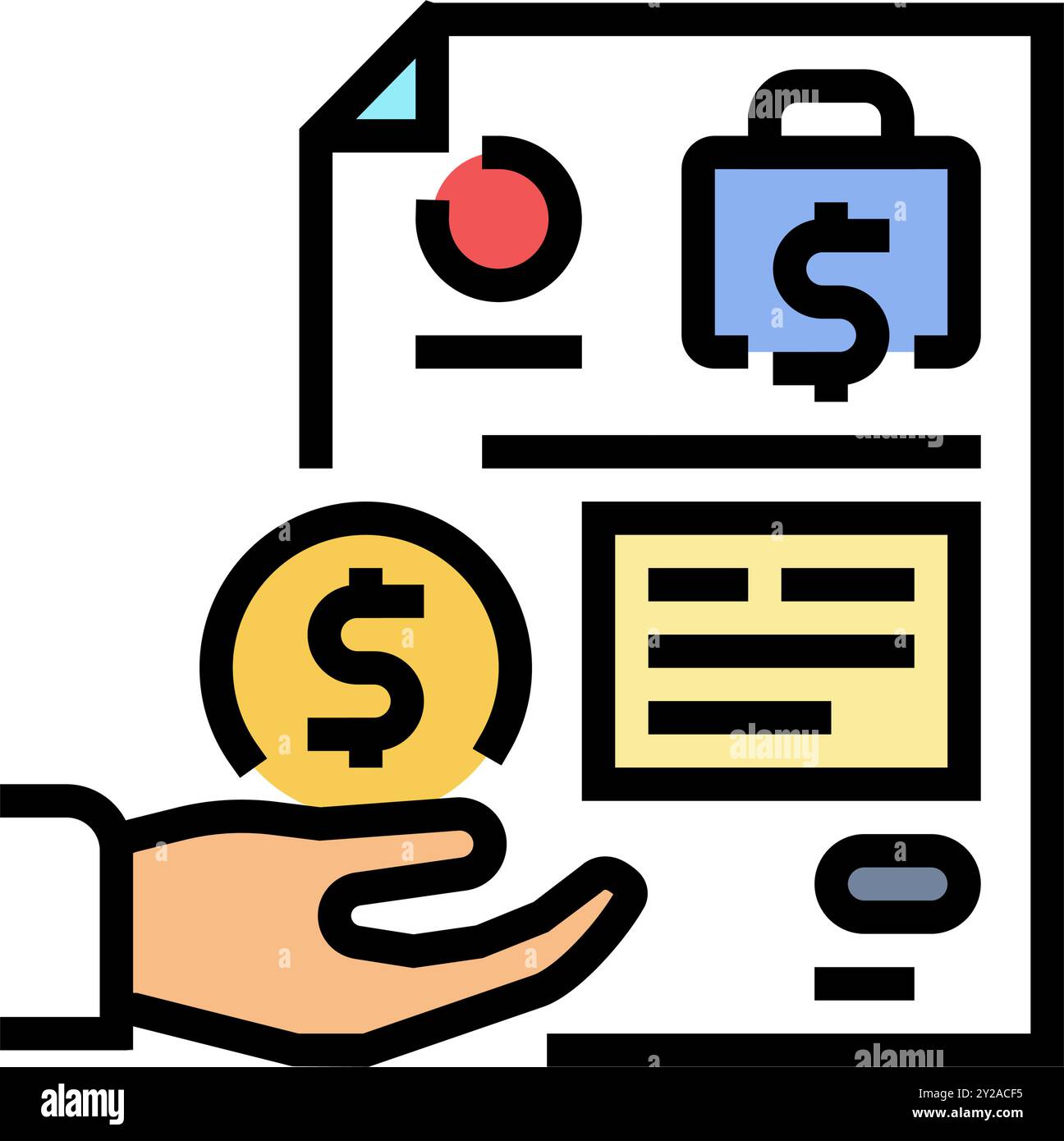 accounts receivable business process color icon vector illustration ...