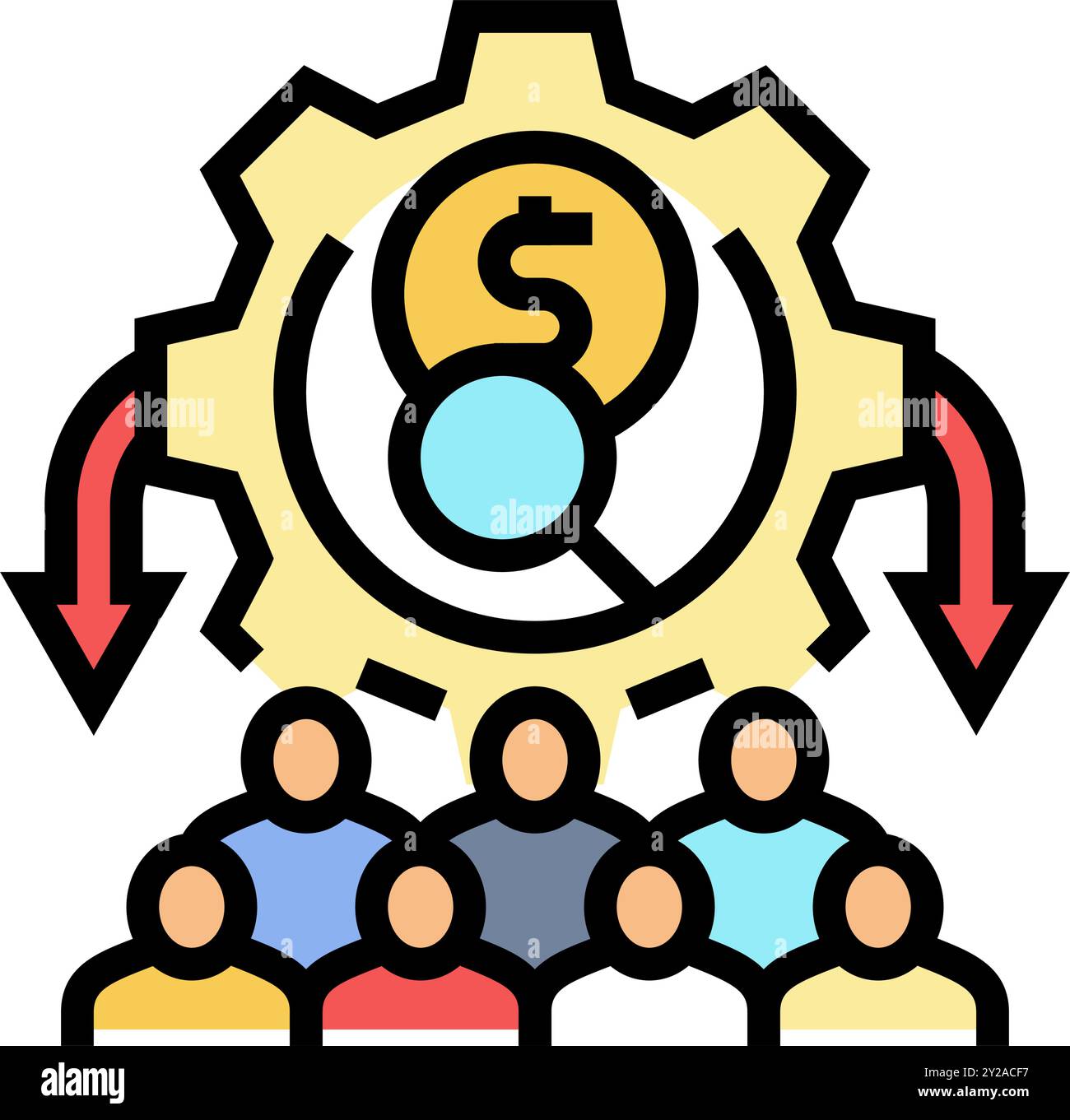 compensation management business color icon vector illustration Stock ...