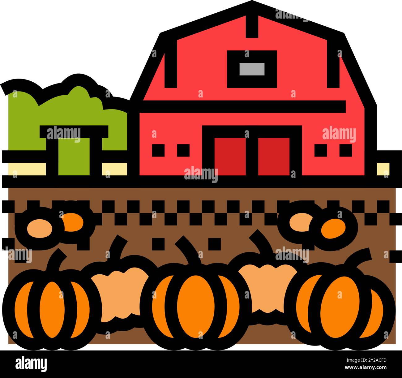 pumpkin patch autumn color icon vector illustration Stock Vector Image & Art - Alamy