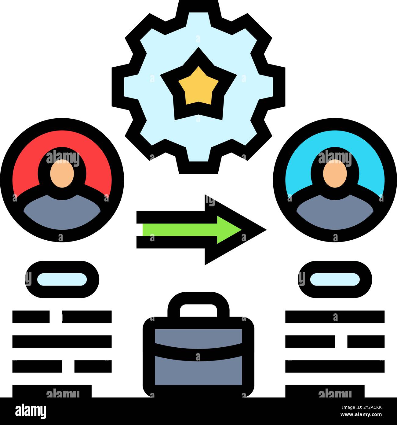 succession planning business process color icon vector illustration ...
