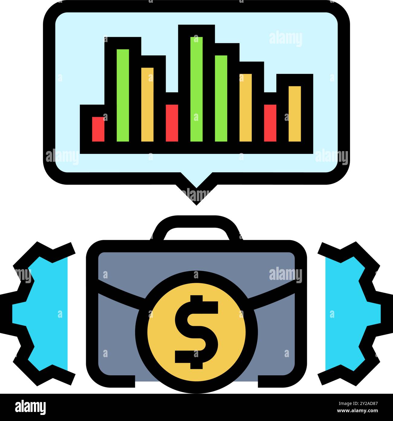 business intelligence process color icon vector illustration Stock ...
