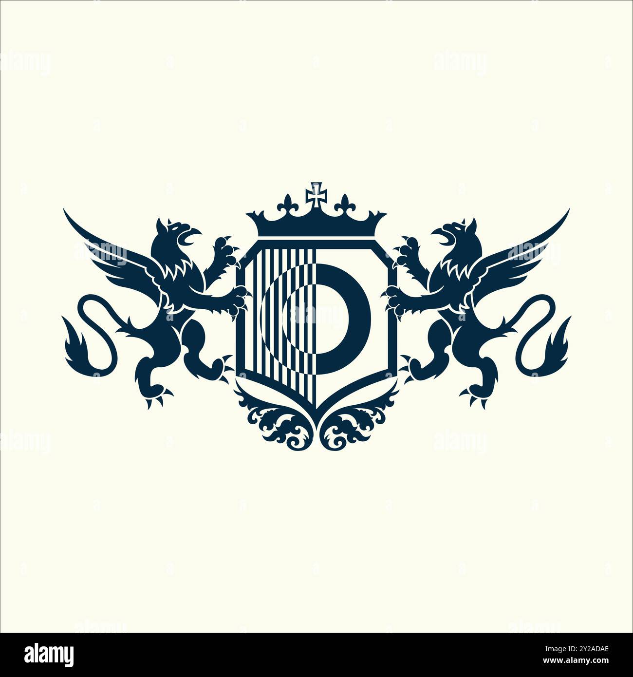 Letter D university and college school crests and logo emblems Stock ...