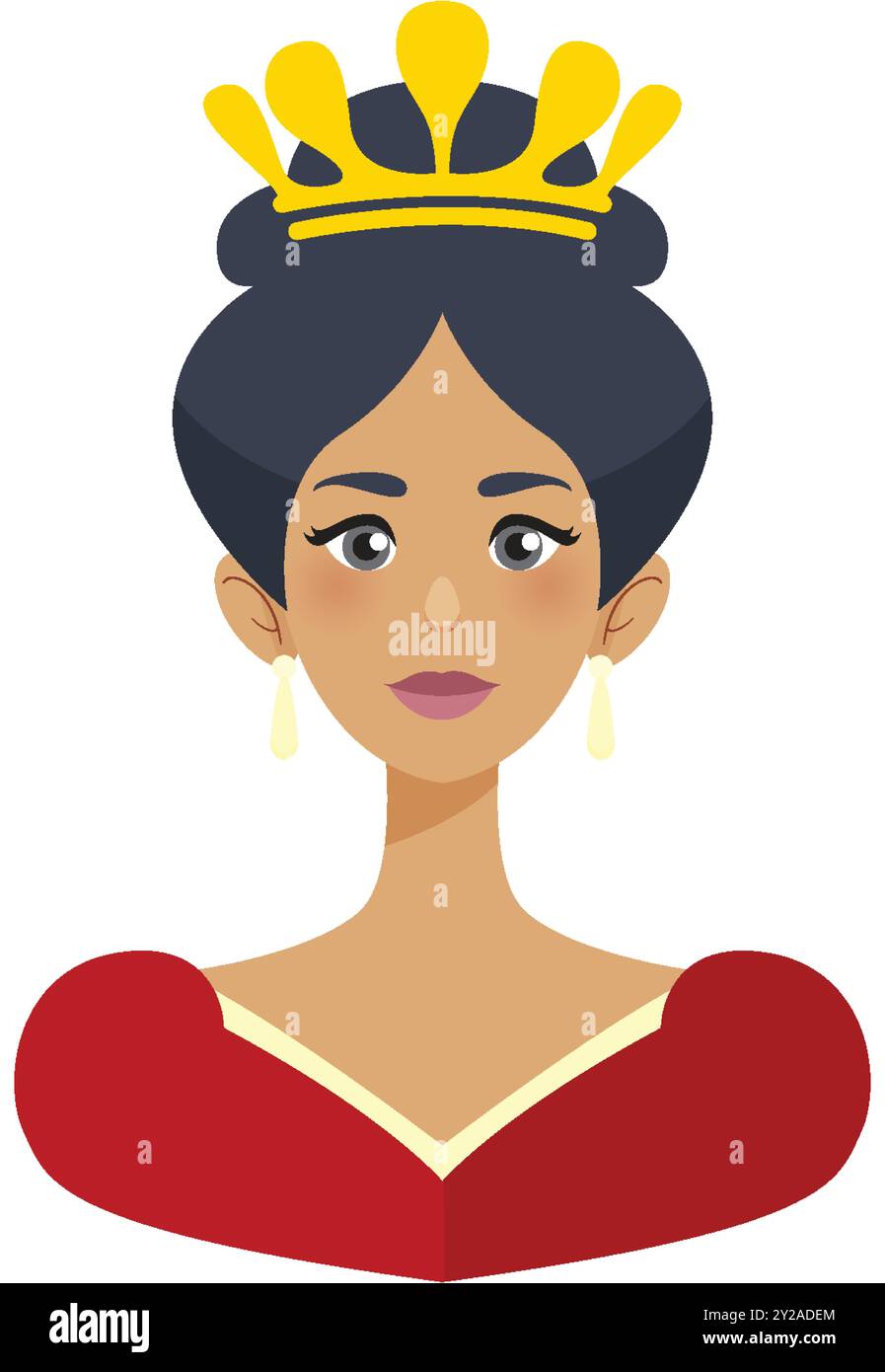 Illustration of a queen wearing a crown Stock Vector Image & Art - Alamy