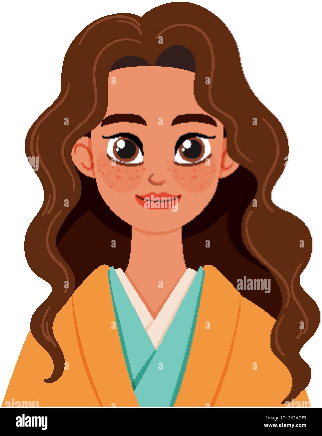 Illustration of a woman with long, wavy hair Stock Vector Image & Art ...