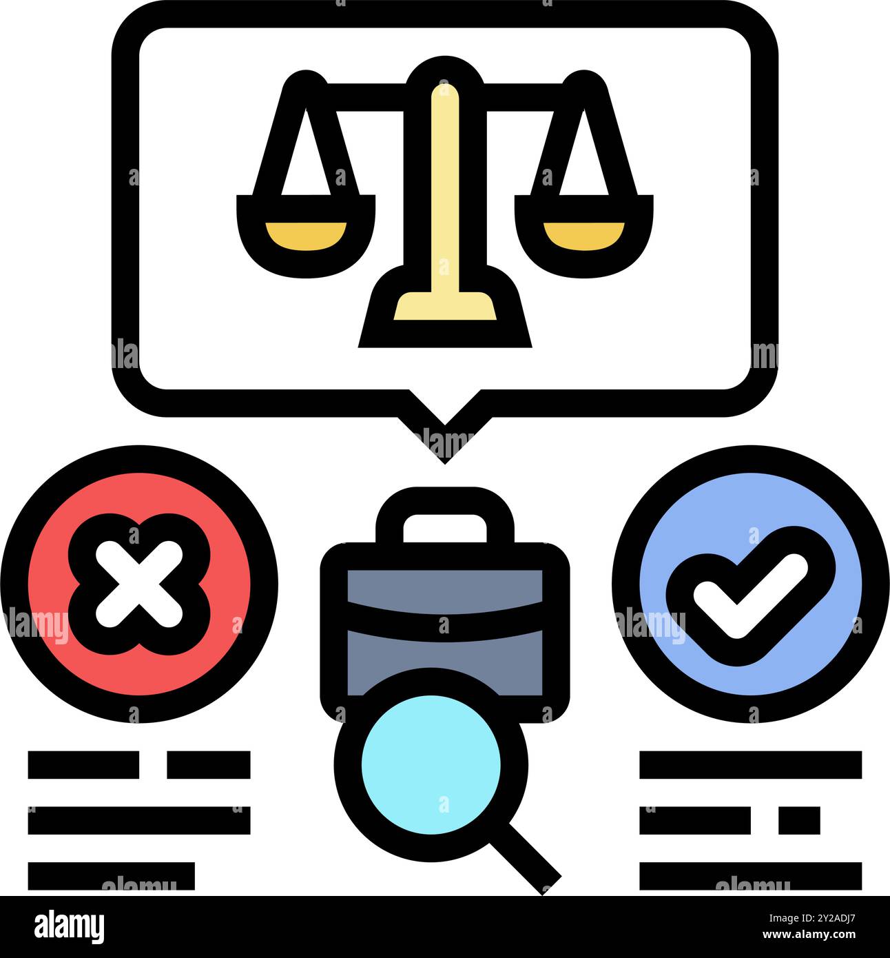 decision making business process color icon vector illustration Stock ...