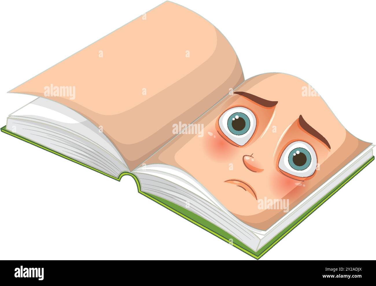 Illustration of a sad face in a book Stock Vector Image & Art - Alamy