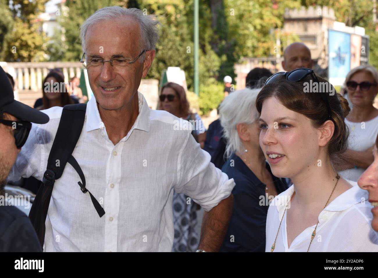 Venice Lido, Italy. 31st Aug, 2024. Roberto Citran and Emilia ...