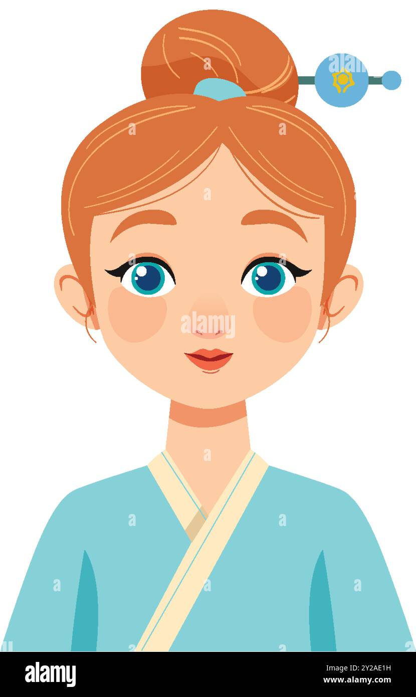 Vector illustration of a Chinese woman avatar Stock Vector Image & Art ...