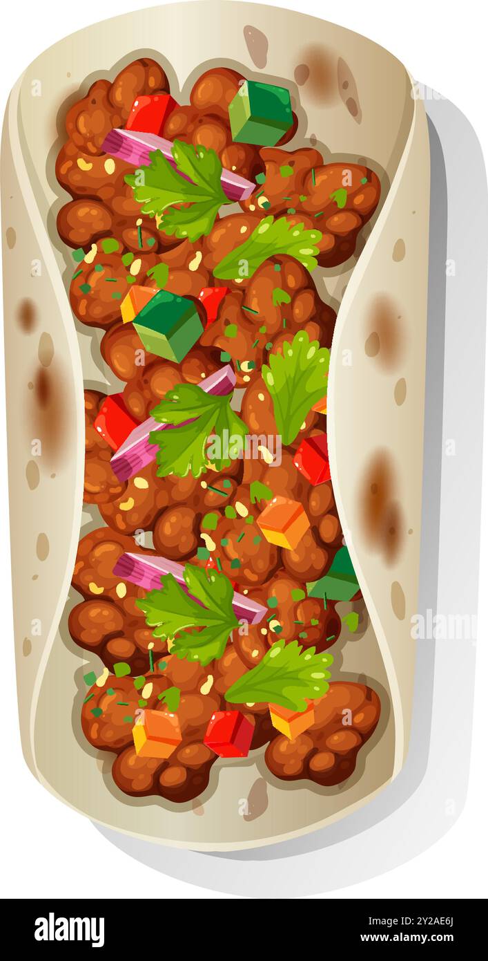 Colorful burrito with beans and vegetables Stock Vector Image & Art - Alamy