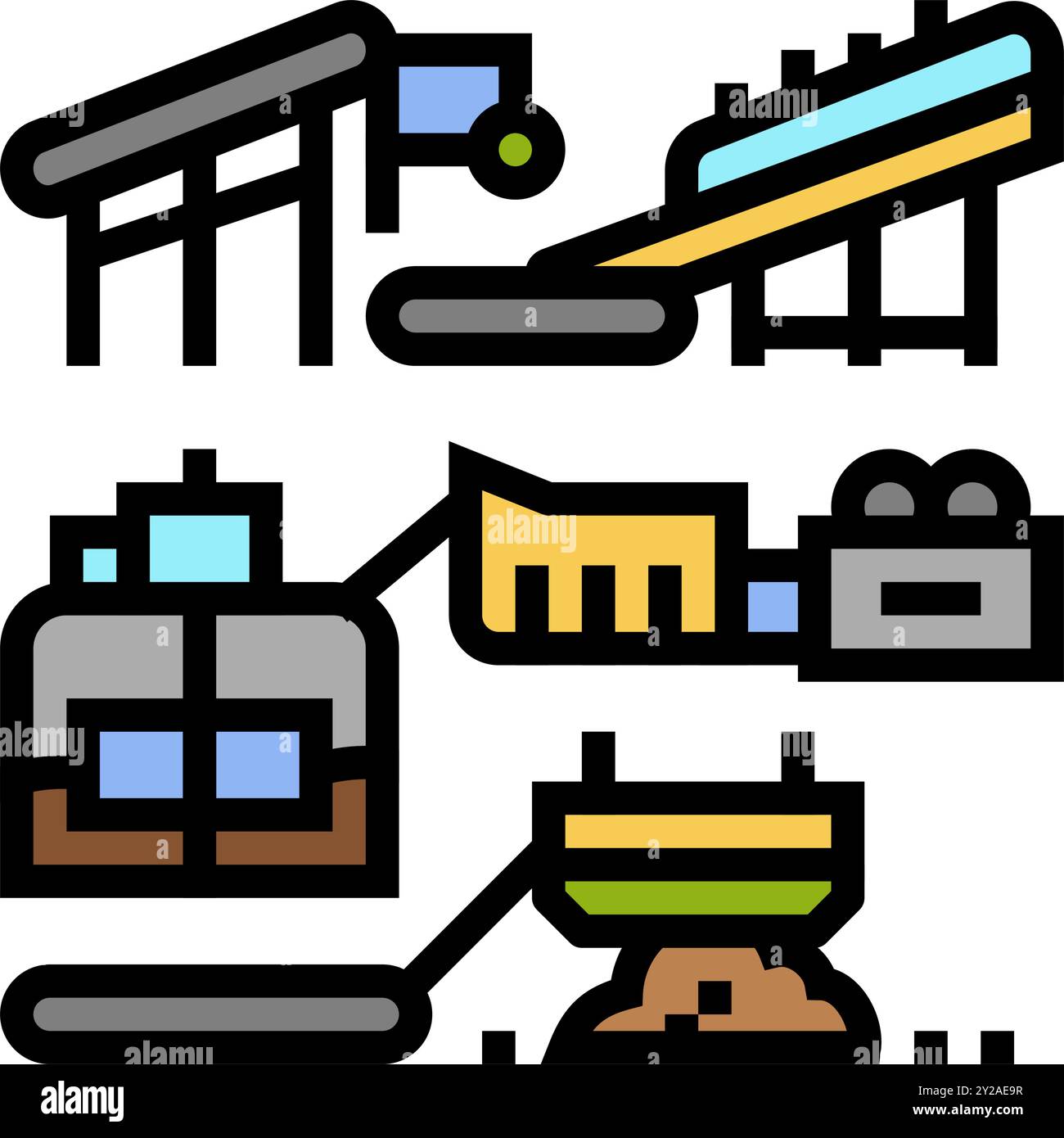 ore processing mining color icon vector illustration Stock Vector Image ...
