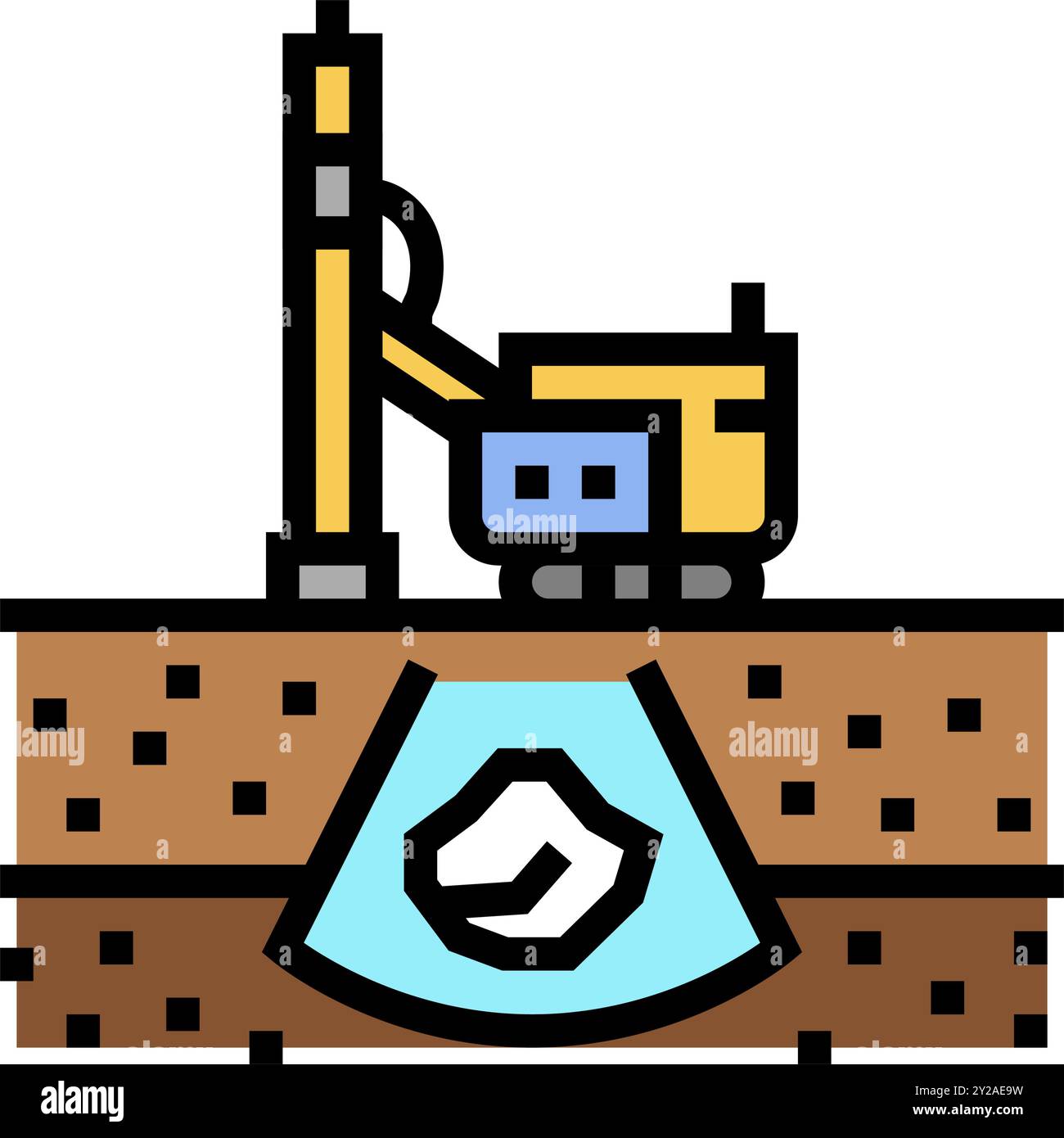 mineral exploration color icon vector illustration Stock Vector Image ...