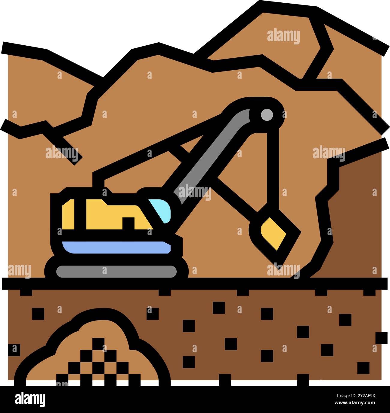 surface mining color icon vector illustration Stock Vector Image & Art ...