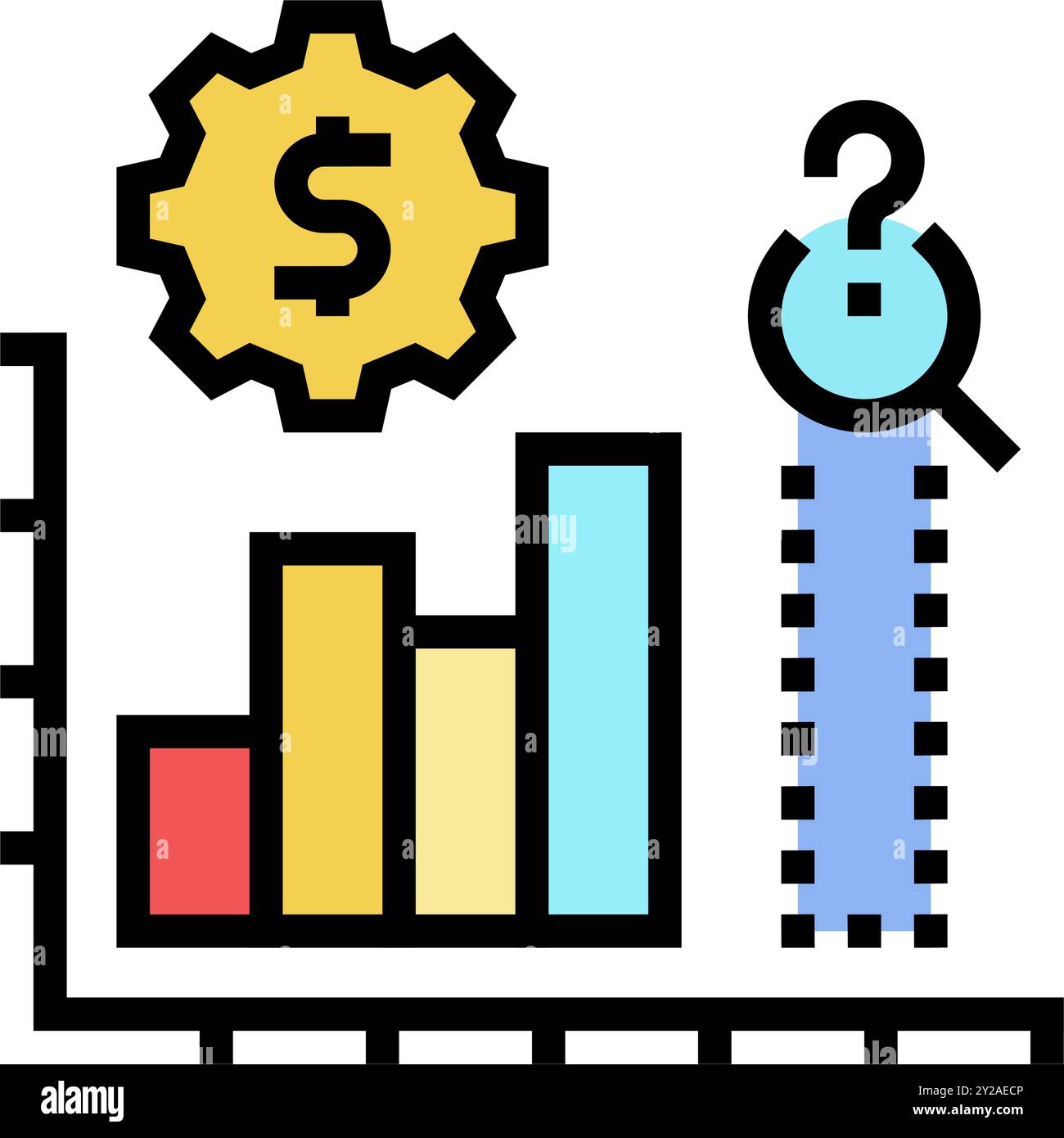 sales forecasting business process color icon vector illustration Stock ...