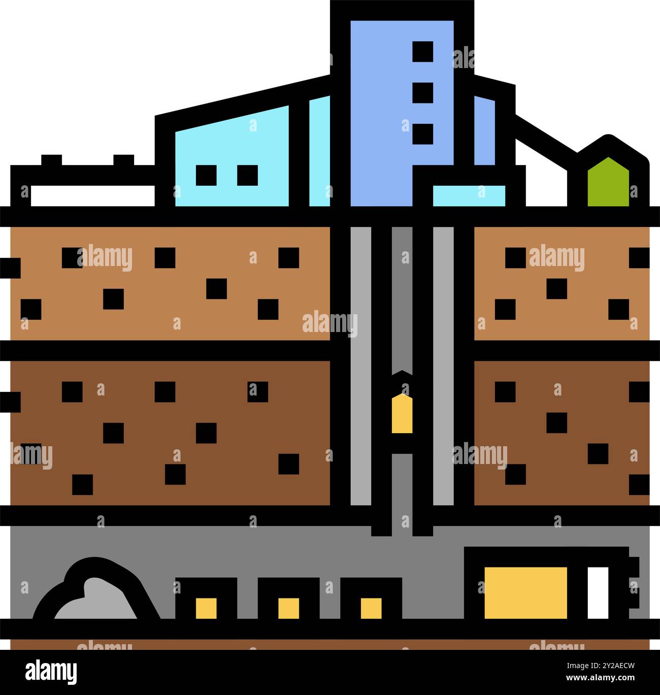 underground mining color icon vector illustration Stock Vector Image ...