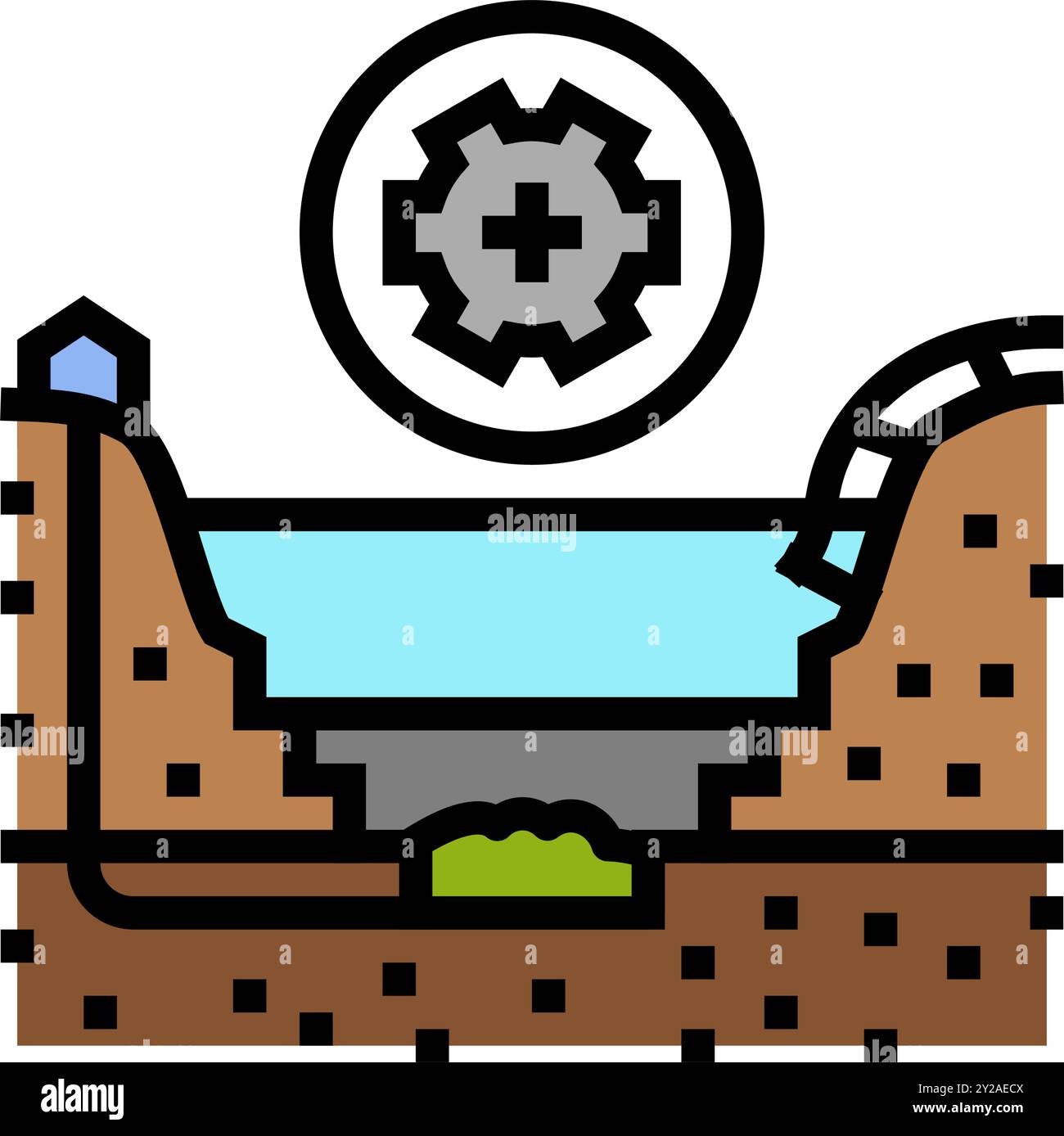 tailings management color icon vector illustration Stock Vector Image ...