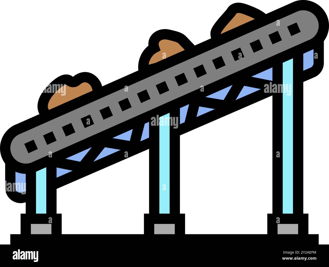 conveyor system mining color icon vector illustration Stock Vector ...