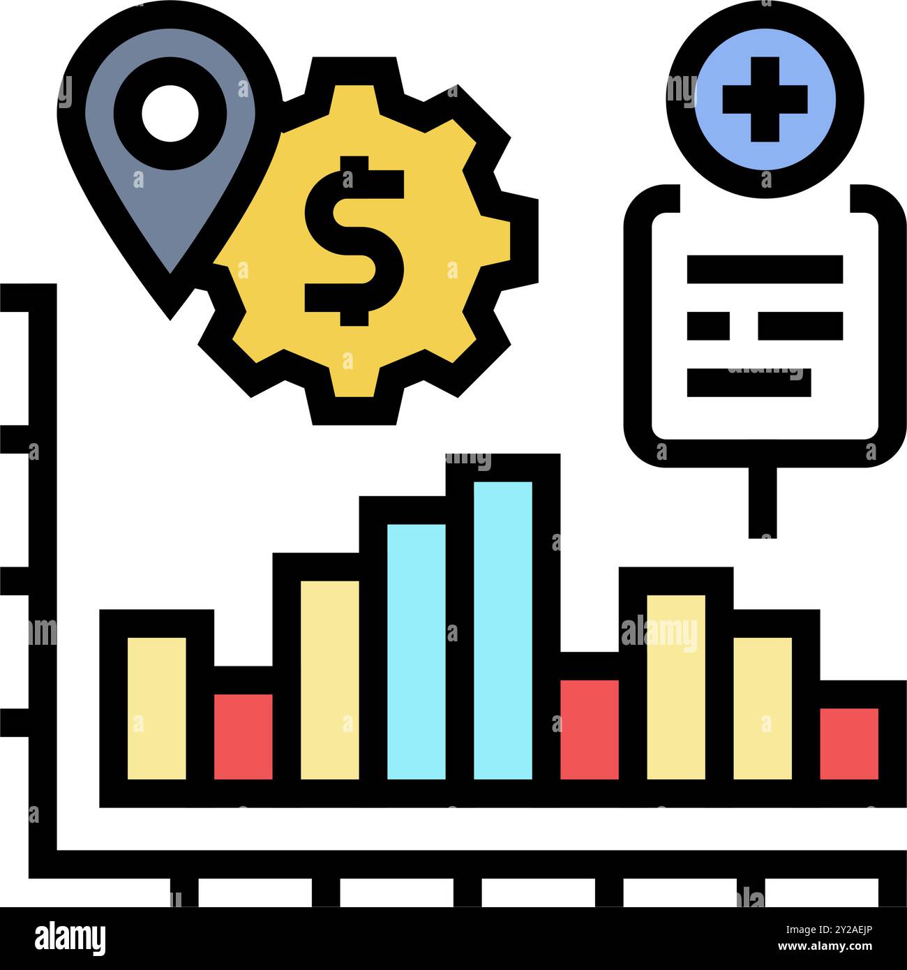 sales tracking business process color icon vector illustration Stock ...