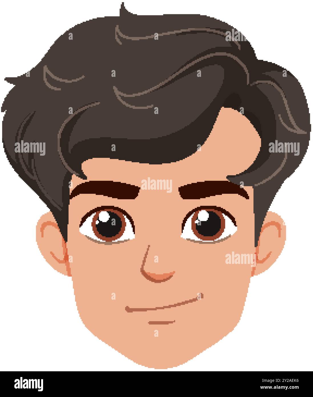 Cartoon male face with brown hair Stock Vector Image & Art - Alamy