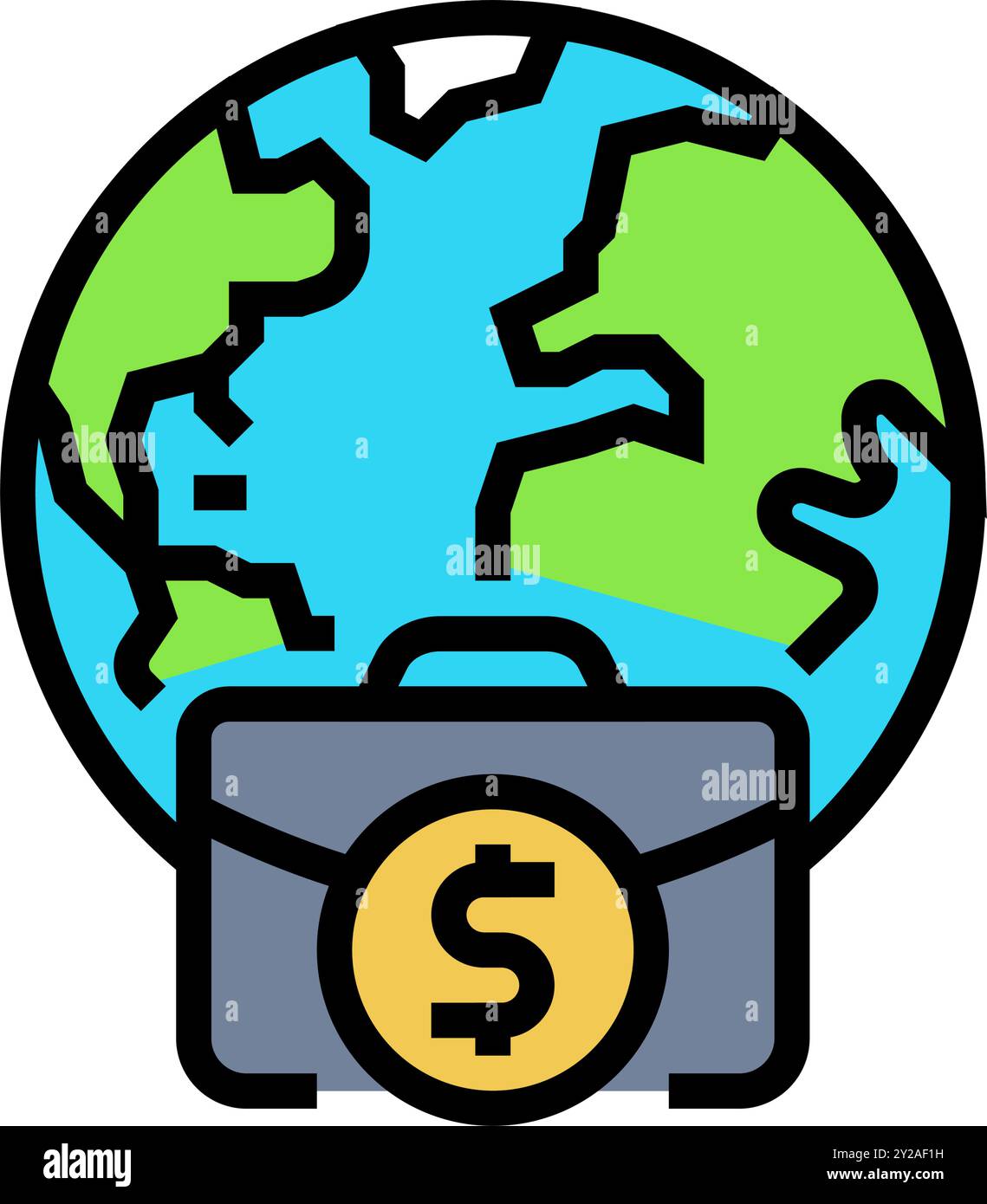 globalization modern business color icon vector illustration Stock ...