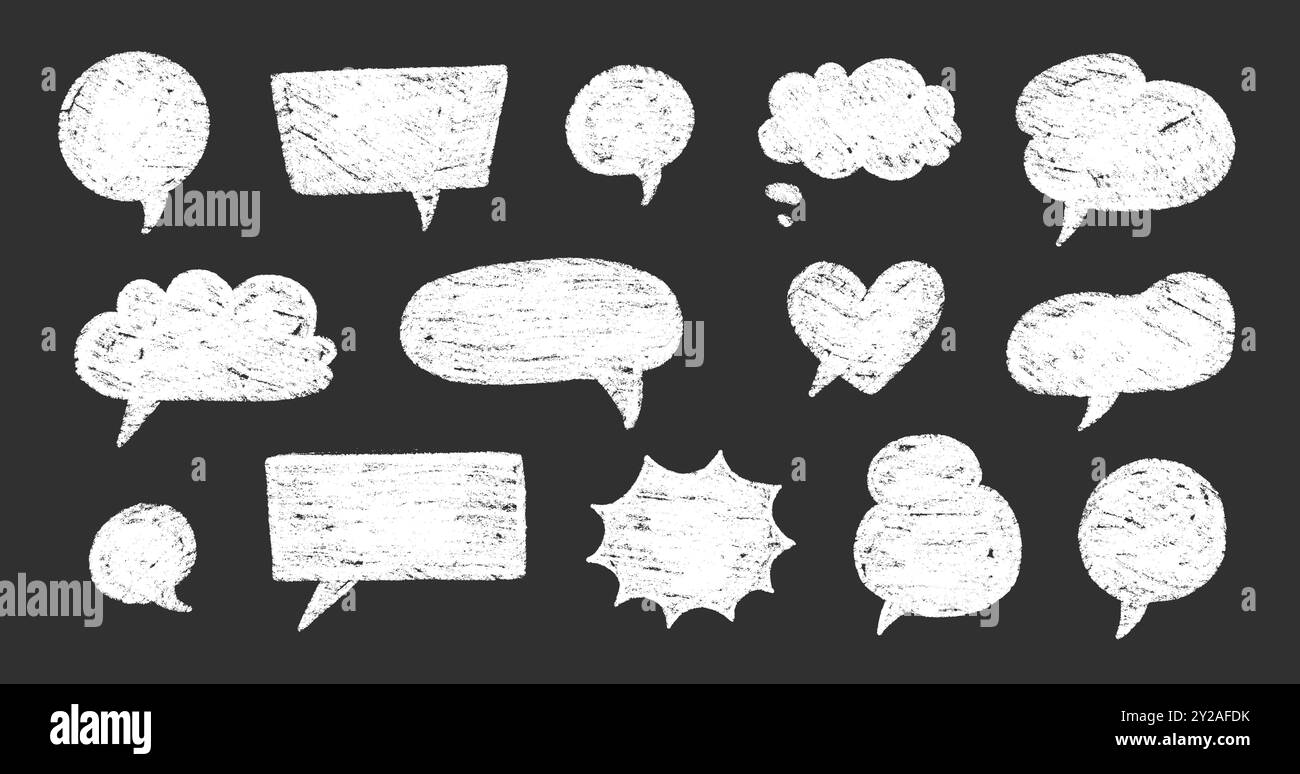 Crayon talk speech balloon frame doodle vector. Hand drawn crayon ...