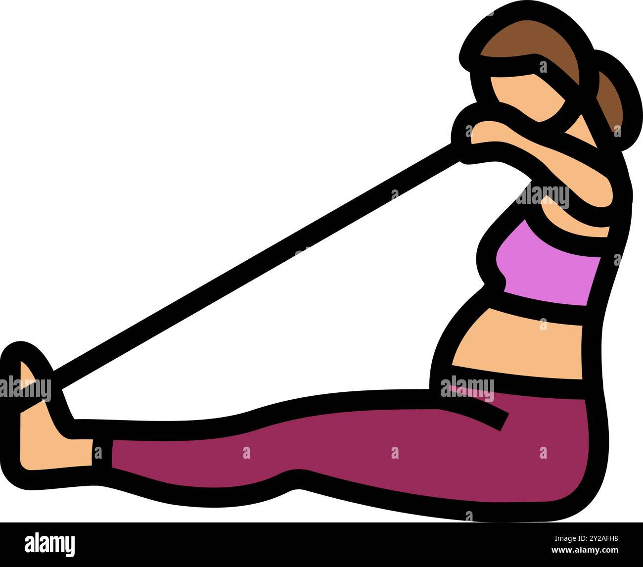 seated row resistance band pregnant fitness color icon vector ...
